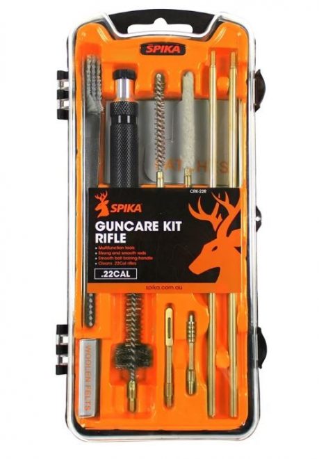 SPIKA CLEANING KIT RIFLE 22CAL COMPACT-COMPLETE WITH ROD BRUSHES JAGS ...