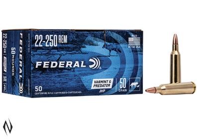 AMMO FED 22-250/50G VARMINT JHP (50) - Bankstown Gun Shop