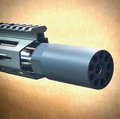 MUZZLE BRAKE GRIZZLY DEFLECTOR 1/2x28TPI STAINLESS CEROKOTED IN BLACK ...